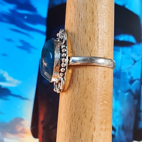 Jewelry | Turquoise Gemstone Sterling Silver Plated Ring Size 1 | Poshmark